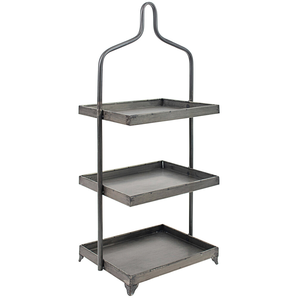 Kalalou 10" x 12" x 30 1/2" 3-Tier Metal Display Stand