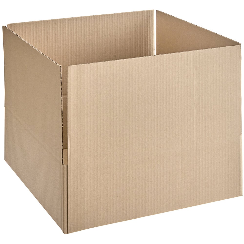 Lavex 18" x 18" x 4" Kraft Corrugated RSC Shipping Box - 25/Case