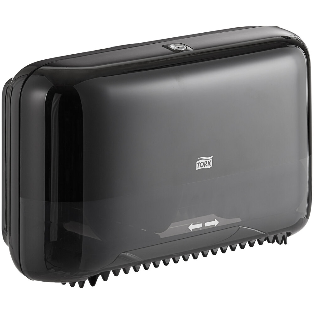 Tork Elevation 473208 Coreless High Capacity Black Double Roll Toilet Tissue Dispenser T7
