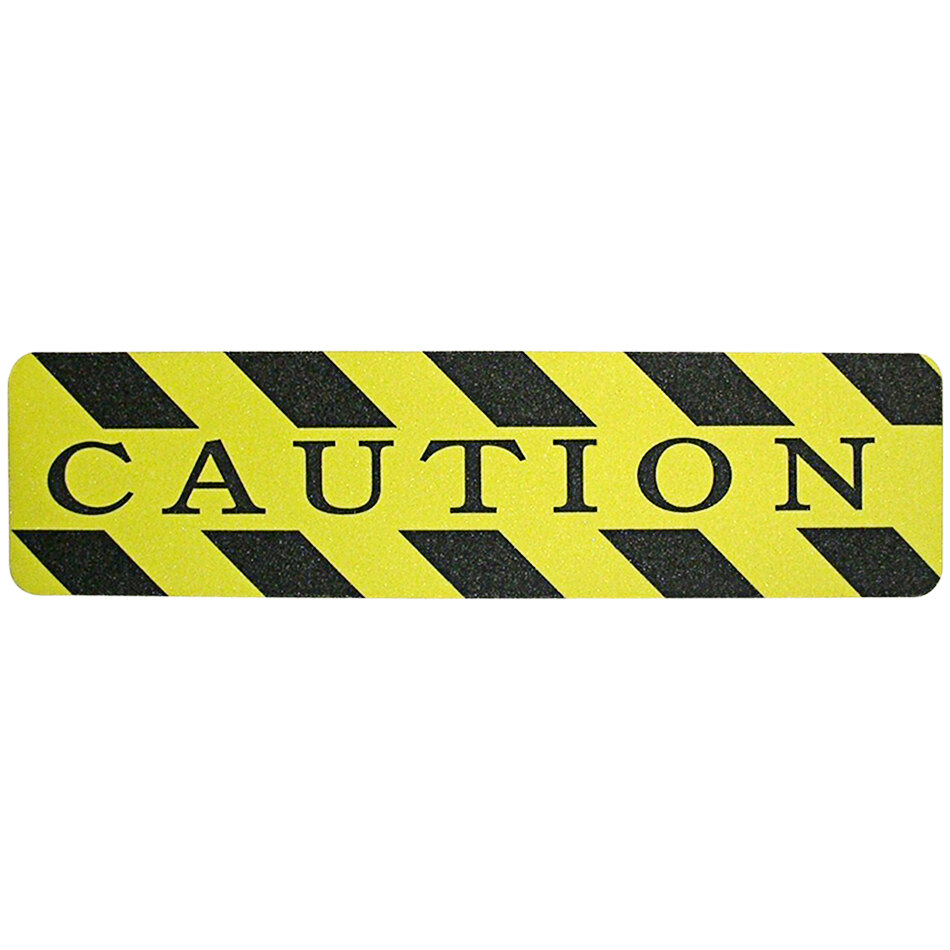Wooster Flex-Tred 6" x 24" Black / Yellow "Caution" Anti-Slip Tape ...