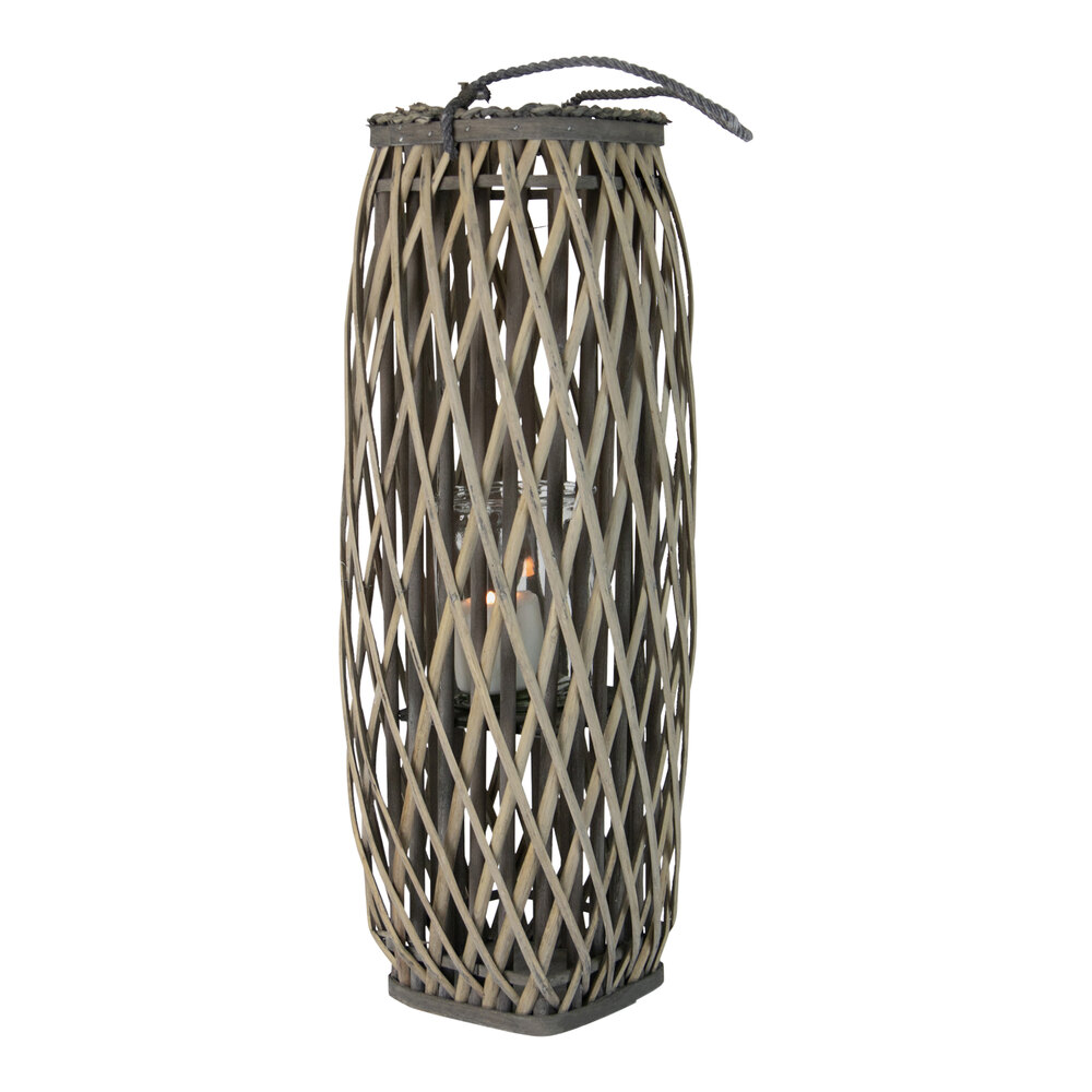 Kalalou Large Gray Tall Willow Lantern