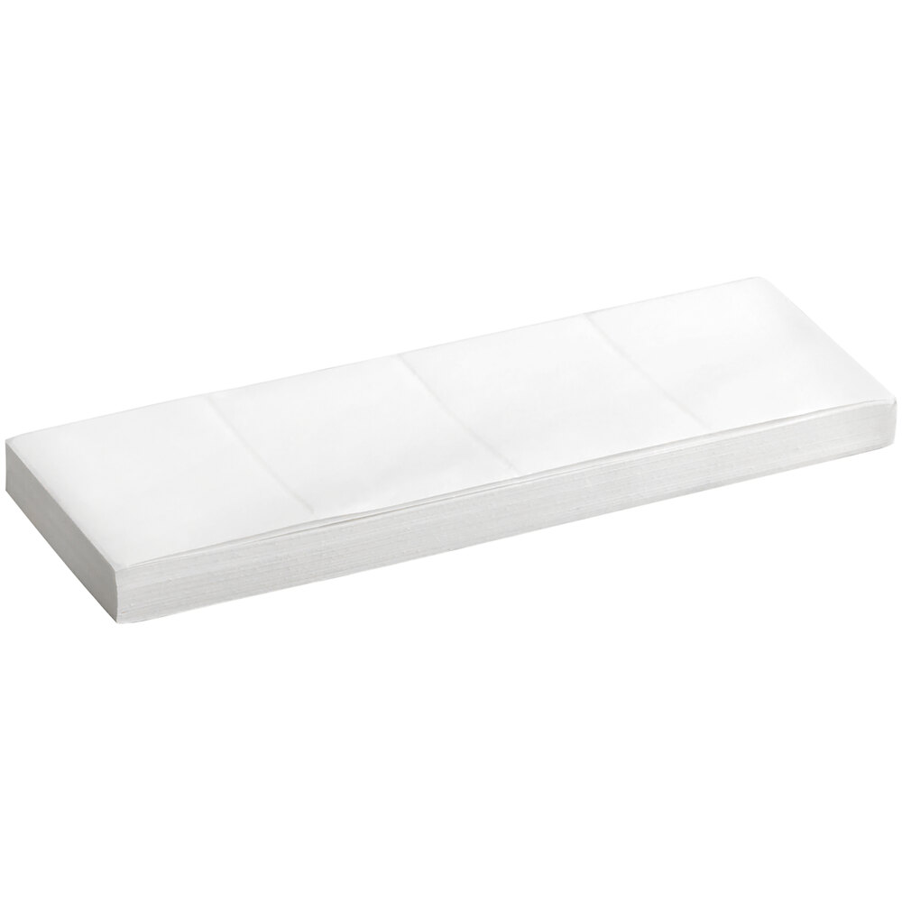 Lavex 4" x 3" White Thermal Transfer Permanent Fanfold Label Stack - 2/Case