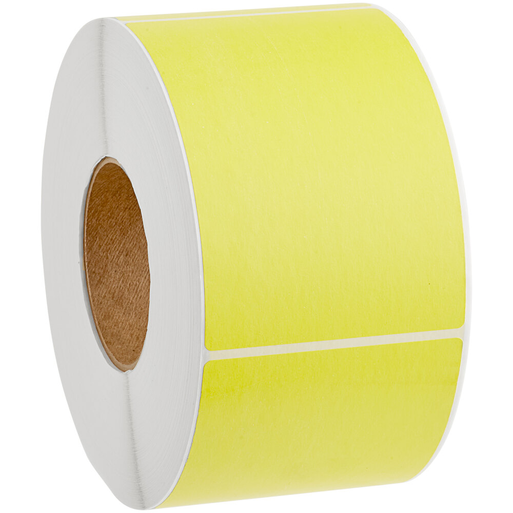 Lavex 4" x 6" Yellow Thermal Transfer Permanent Label Roll - 4/Case