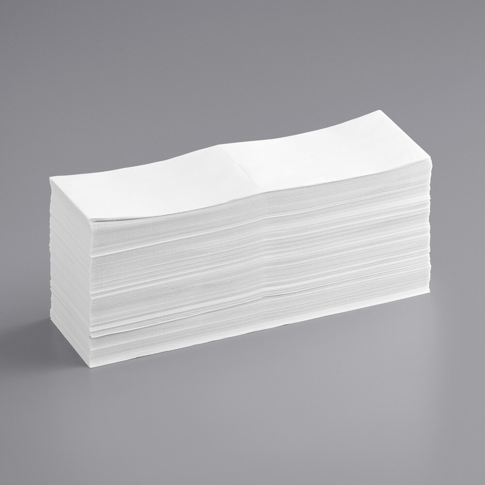 Lavex 4" x 6 1/2" White Thermal Transfer Permanent Fanfold Label Stack ...