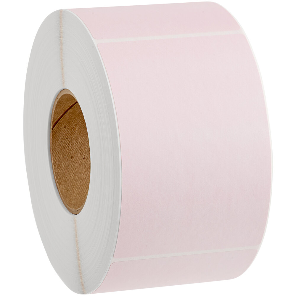 Lavex 4" x 6" Pink Thermal Transfer Permanent Label Roll - 4/Case