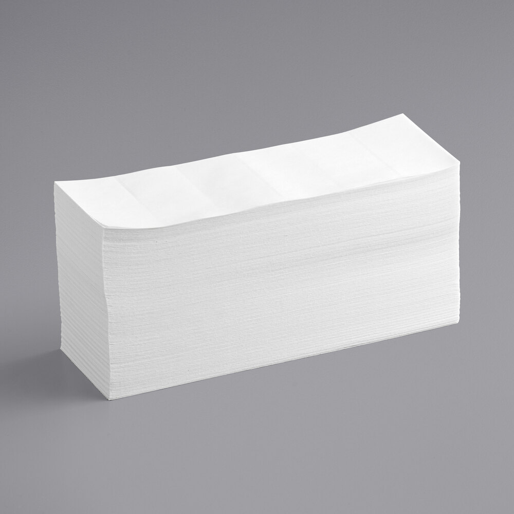 Lavex 2" x 4" White Thermal Transfer Permanent Fanfold Label Stack - 4/Case