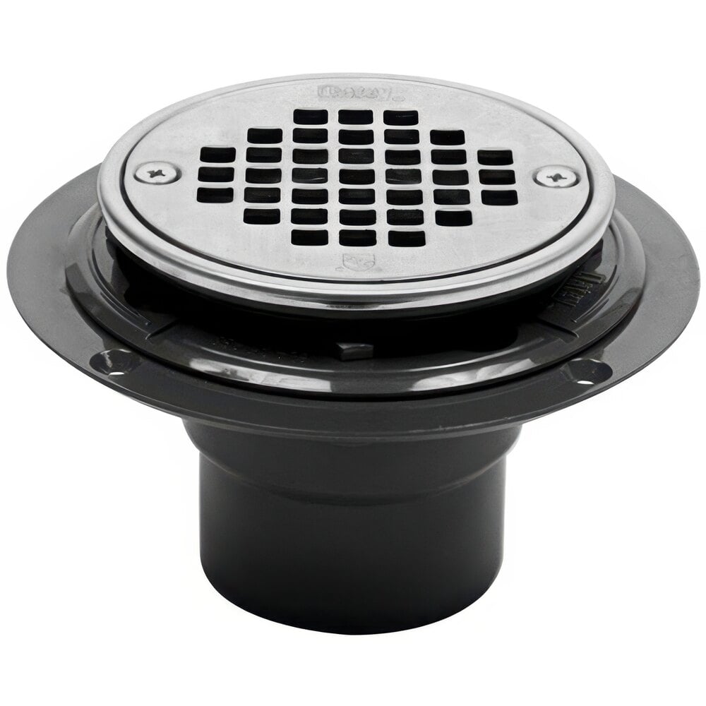 Oatey 42263 130 Series PVC Shower Drain with 4 3/8" Round Strainer and ...