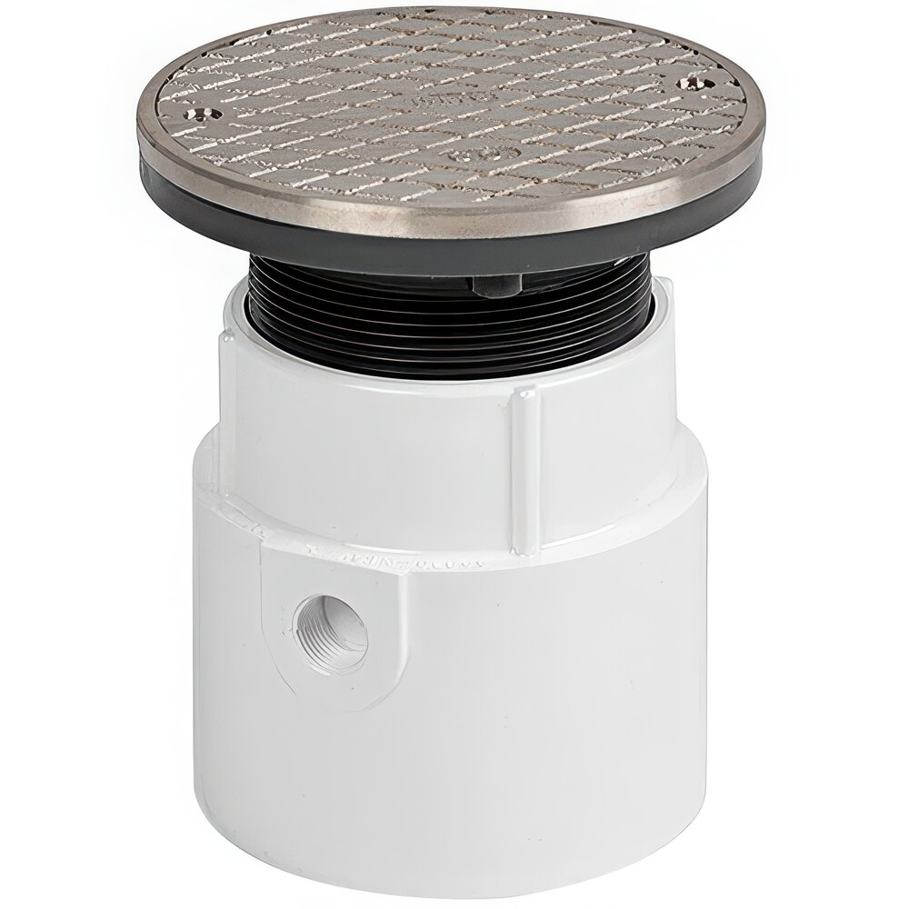 Oatey 74168 PVC Cleanout with 6" Round Strainer and 4" Outlet