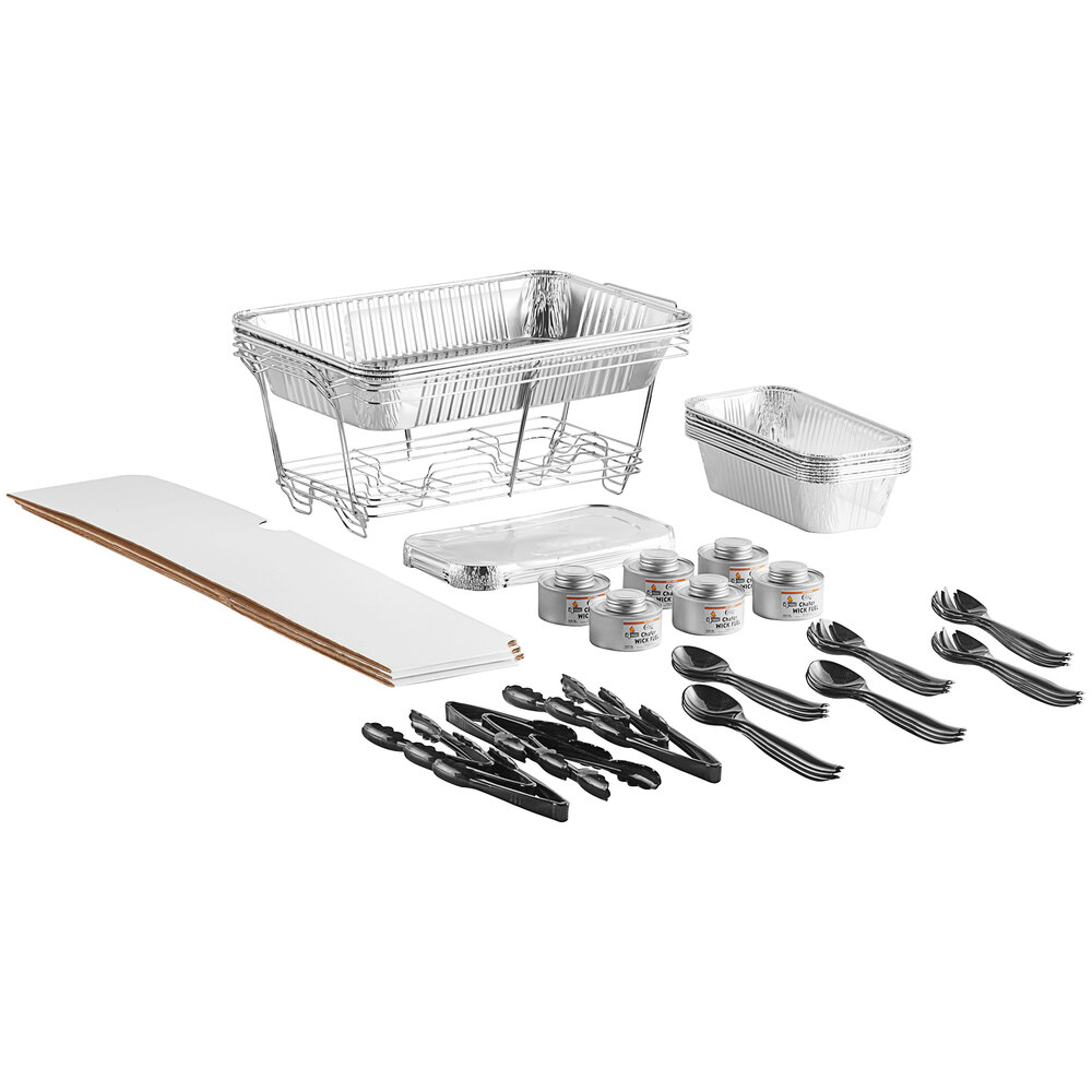 Choice 60 Piece Full Size Disposable Serving / Chafer Dish Kit with (3 ...