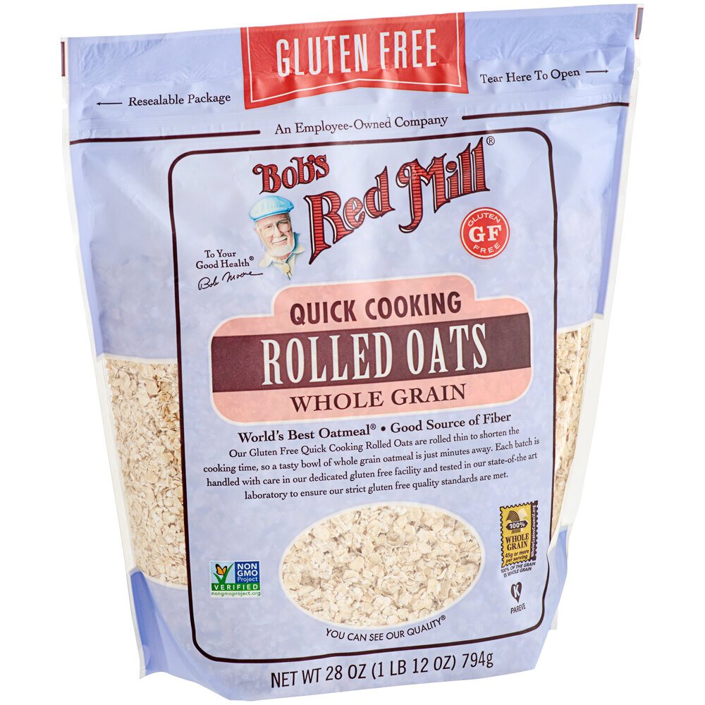 Bob's Red Mill Gluten-Free Quick-Cooking Rolled Oats 28 oz. - 4/Case