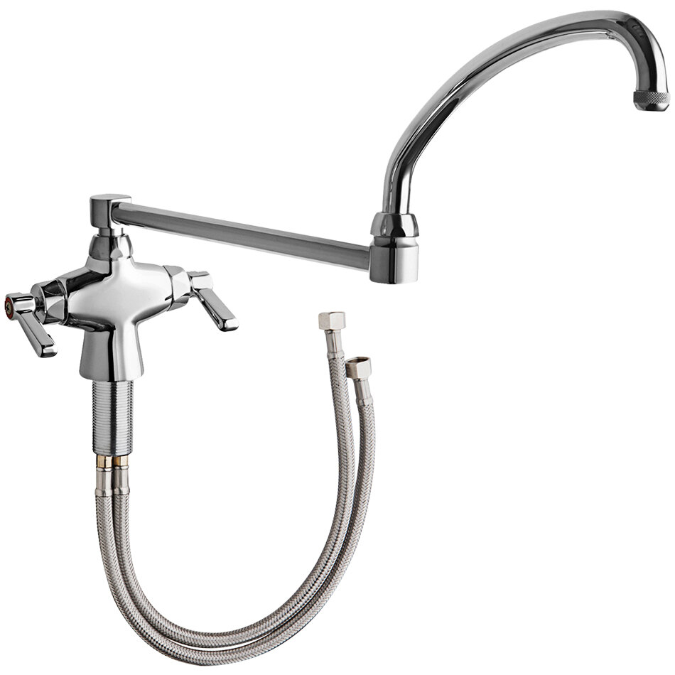 Chicago Faucets 50-DJ21ABCP Deck-Mounted Single-Hole Manual Sink Faucet ...