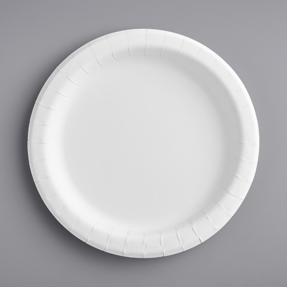 Choice 8 1/2" Heavy-Duty Smooth Wall Coated Paper Plate - 500/Case