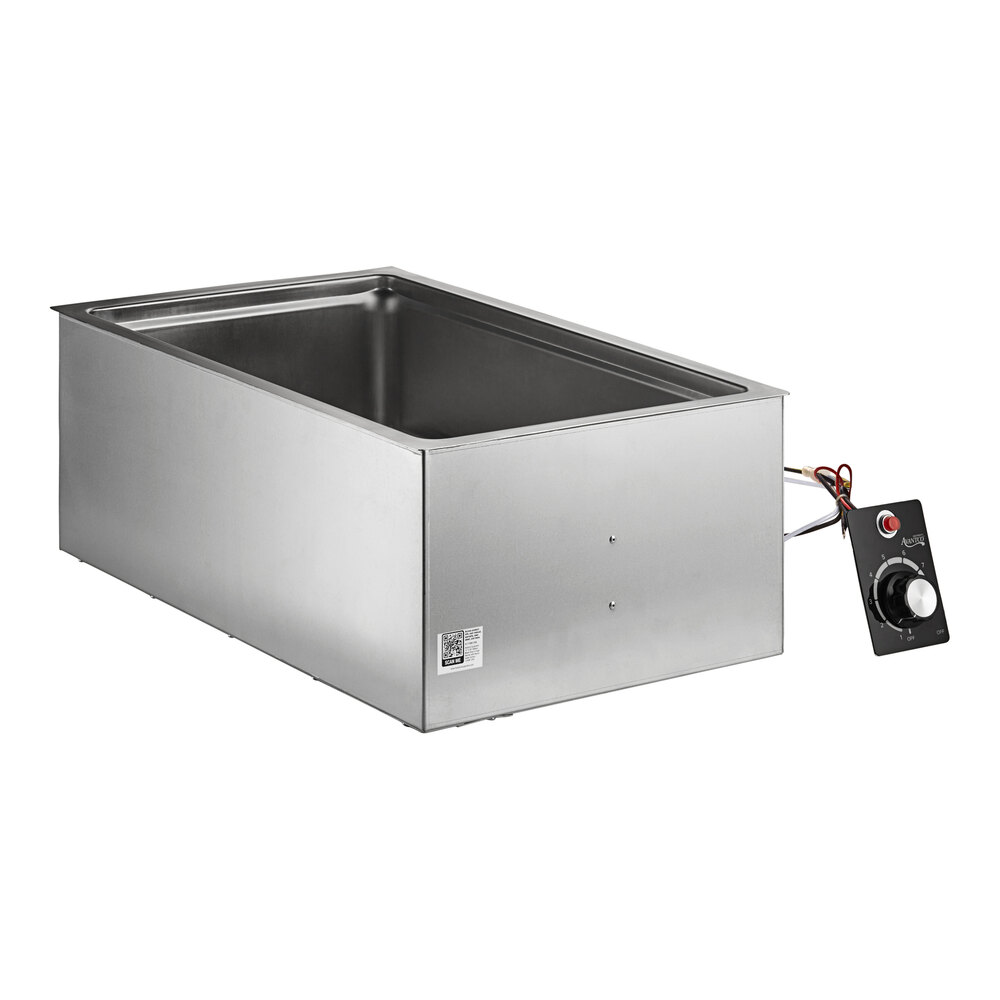 Avantco BM-12RH Bottom Mount Drop-In Full Size Hot Food Well with Round ...