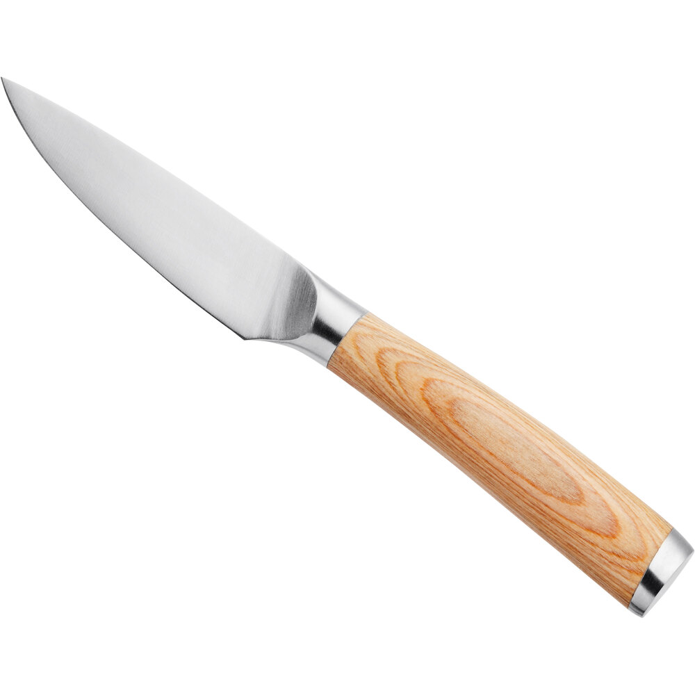 American Metalcraft 8" Stainless Steel Paring / Bar Knife with Wooden ...