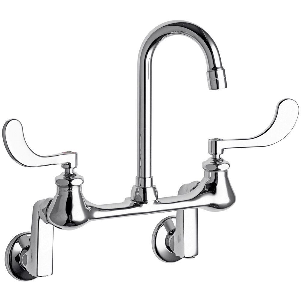 Chicago Faucets 631-RABCP Wall-Mounted Faucet with Adjustable Centers ...