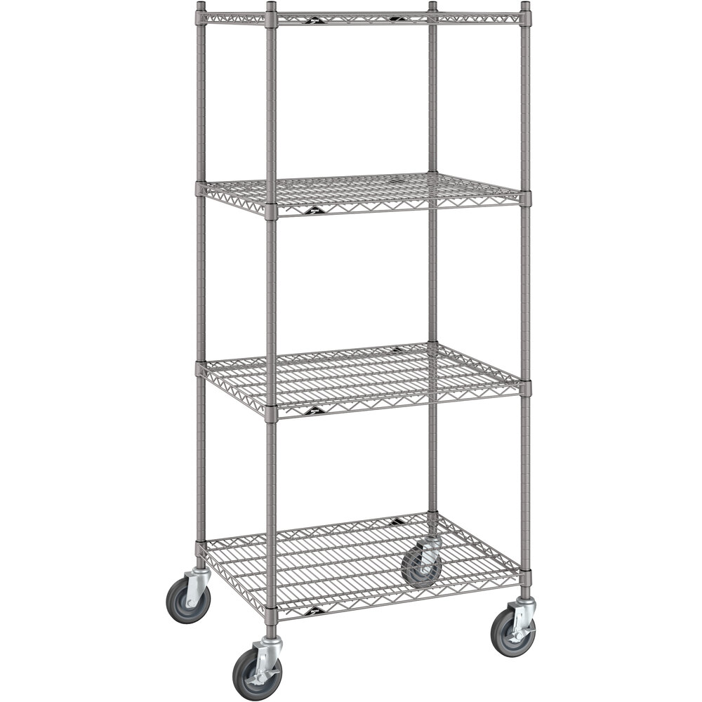 Metro Super Erecta 24" x 30" x 69" Gray Mobile Shelving Unit Kit