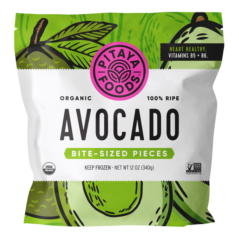 Pitaya Foods IQF Organic Avocado Pieces 12 oz. - 8/Case