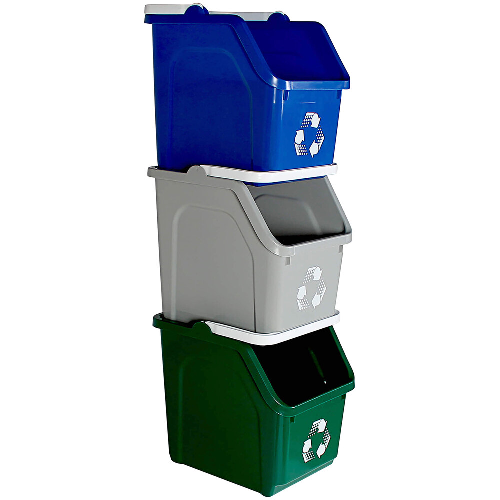 Busch Systems Multi Recycler 101375 18 Gallon HDPE Three Stream ...