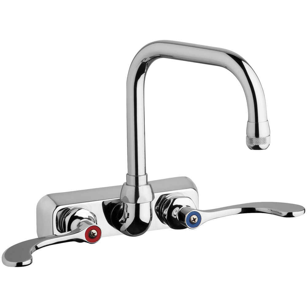 Chicago Faucets W4W-DB6AE1-317ABCP Wall-Mounted Faucet with 4" Centers ...