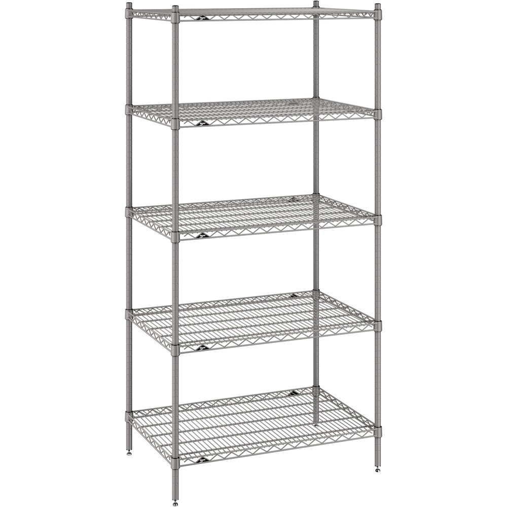 Metro Super Erecta 24" x 36" x 74" Gray Stationary Shelving Unit Kit