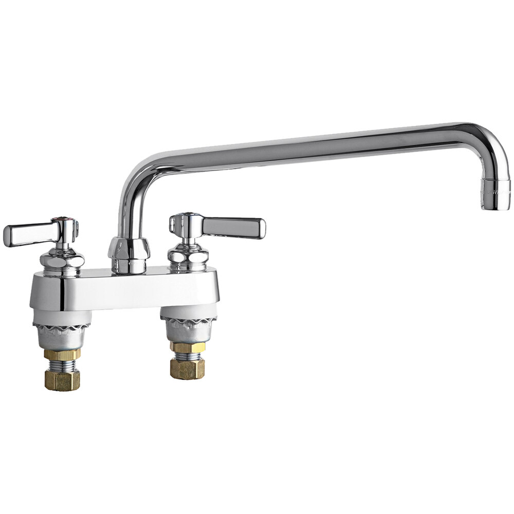 Chicago Faucets 895-L12E35ABCP Deck-Mounted Faucet with 4" Centers and ...