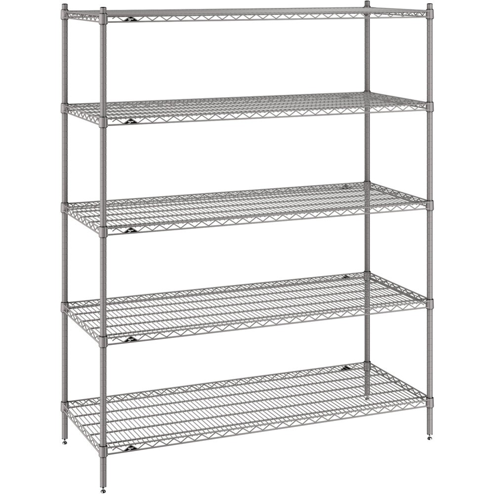 Metro Super Erecta 24" x 60" x 74" Gray Stationary Shelving Unit Kit