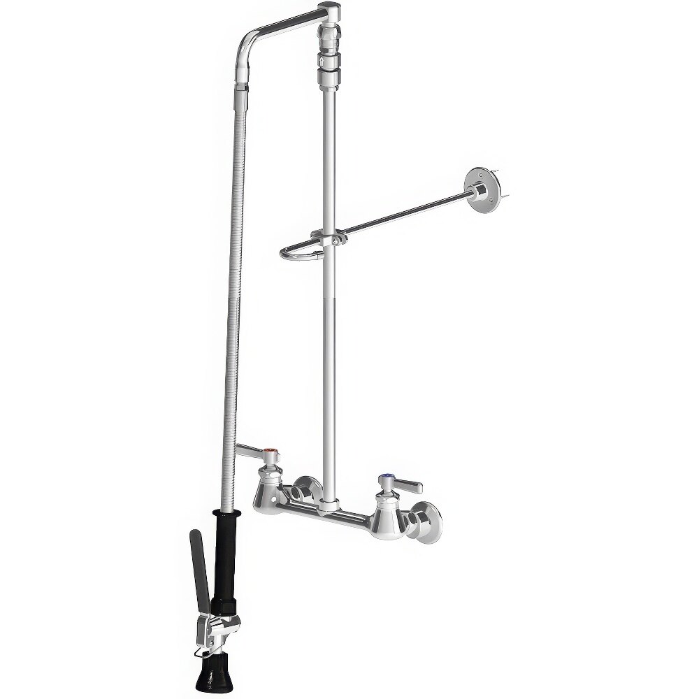 Chicago Faucets 610-GCLVBABCP Wall-Mounted Pre-Rinse Faucet with 8 ...