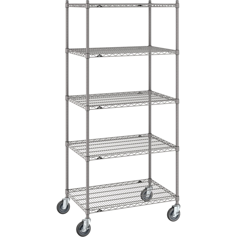 Metro Super Erecta 24" x 36" x 80" Gray Mobile Shelving Unit Kit