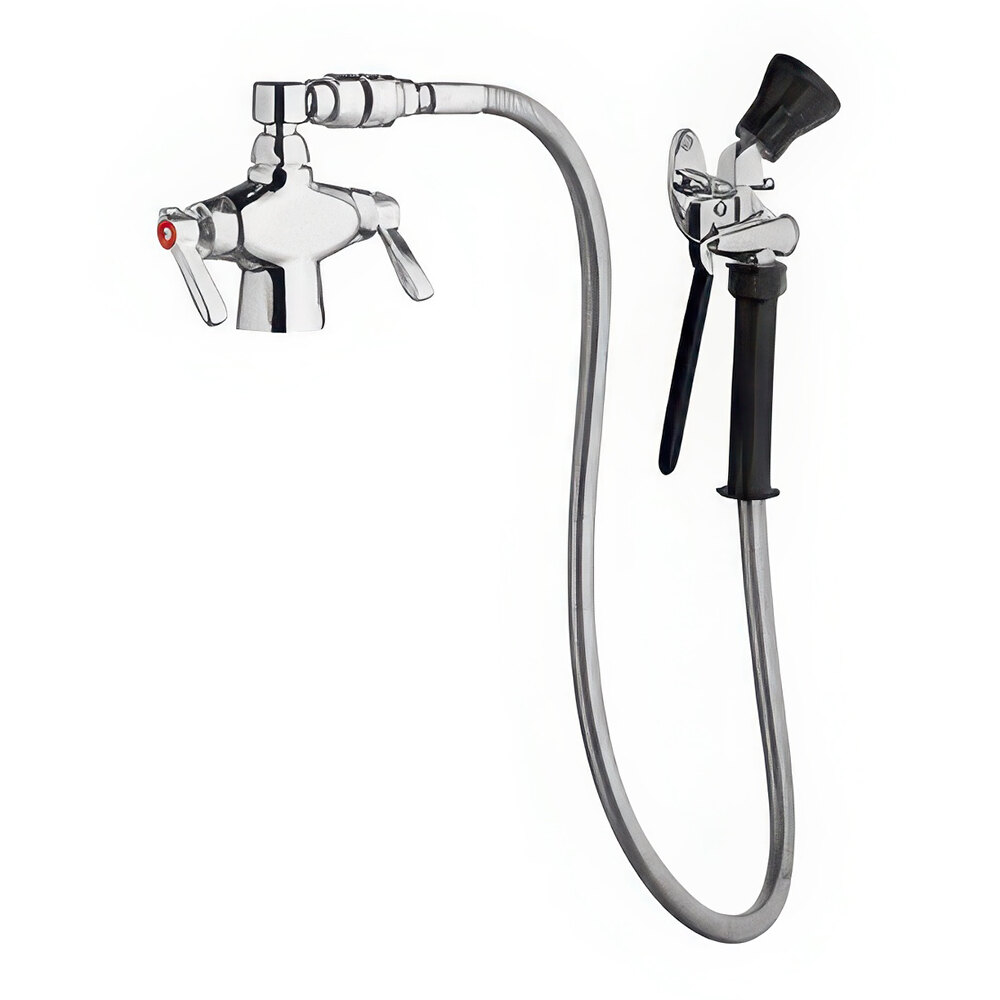 Chicago Faucets 919-VBHS90ANGXKCAB Deck-Mounted Pre-Rinse Faucet with ...