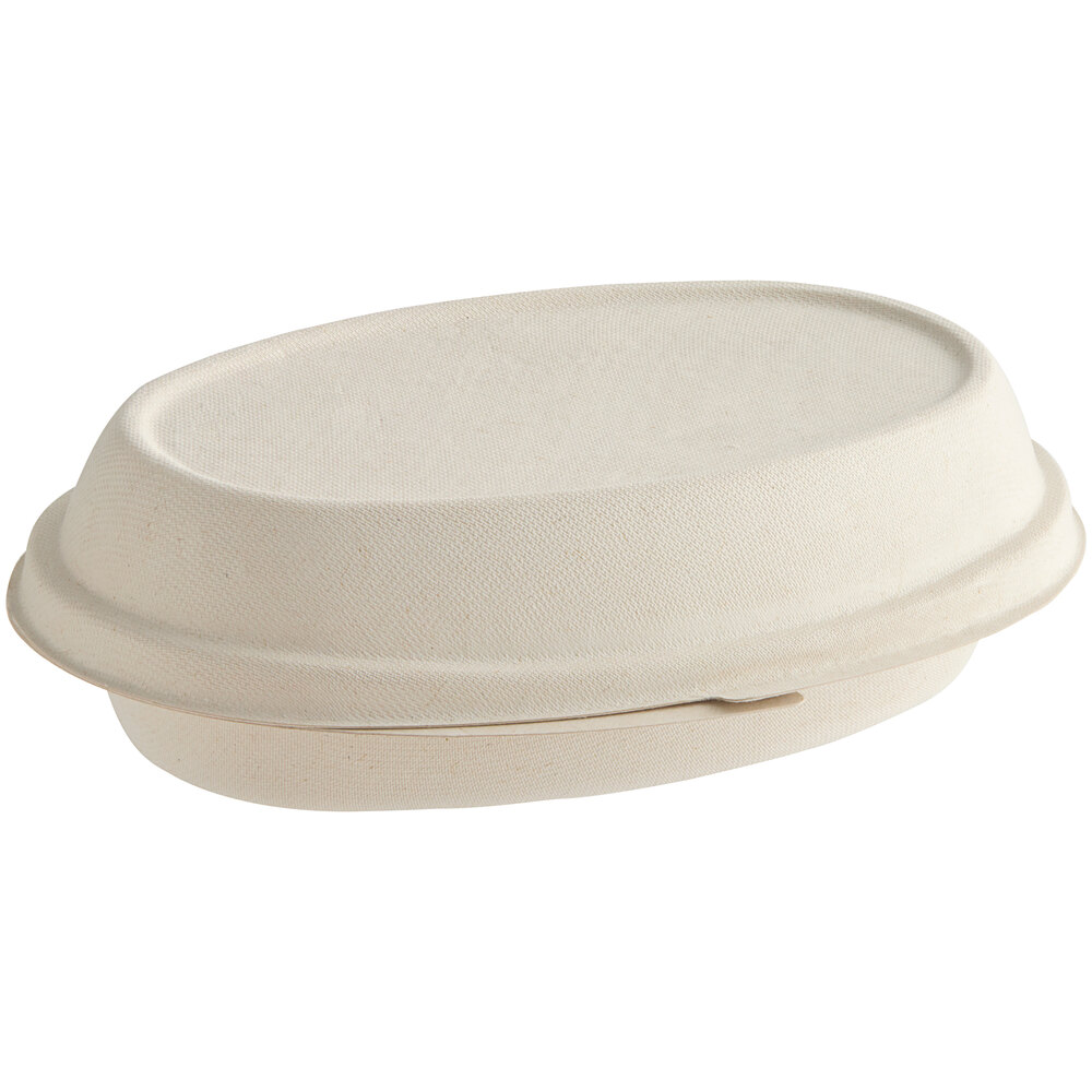Fiber Burrito Bowl Clamshell To Go Container - 250/Case