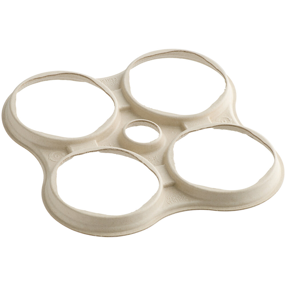 World Centric 4-Can Compostable Fiber Carrier Rings - 600/Case
