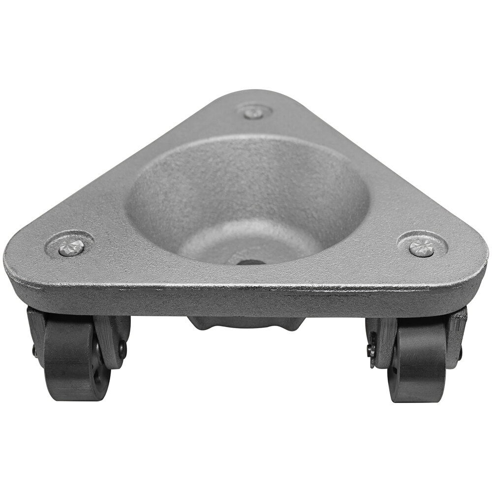 Bond 450 lb. Cast Steel Triangular Cup Dolly with Semi-Steel Casters