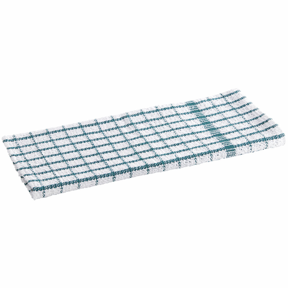 Oxford Economy Kitchen 15" x 25" White / Hunter Green Windowpane 28 oz ...