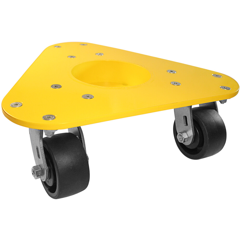 Bond 1500 lb. Steel Triangular Cup Dolly with Thermoplastic Casters ...