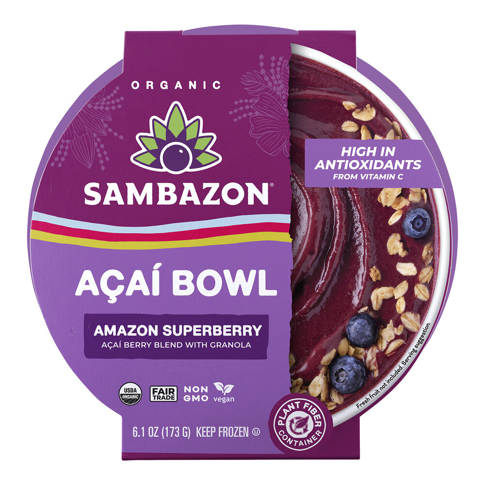 Sambazon Amazon Superberry Organic Acai Bowl 6.1 oz. - 8/Case