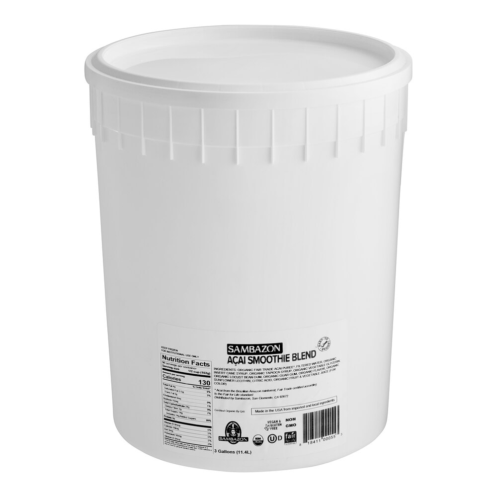 Sambazon Organic Acai Smoothie Blend Sorbet 3 Gallon