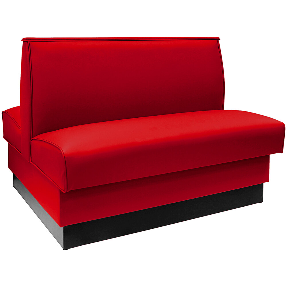 American Tables & Seating 45 1/2" Long Light Red Plain Double Back ...