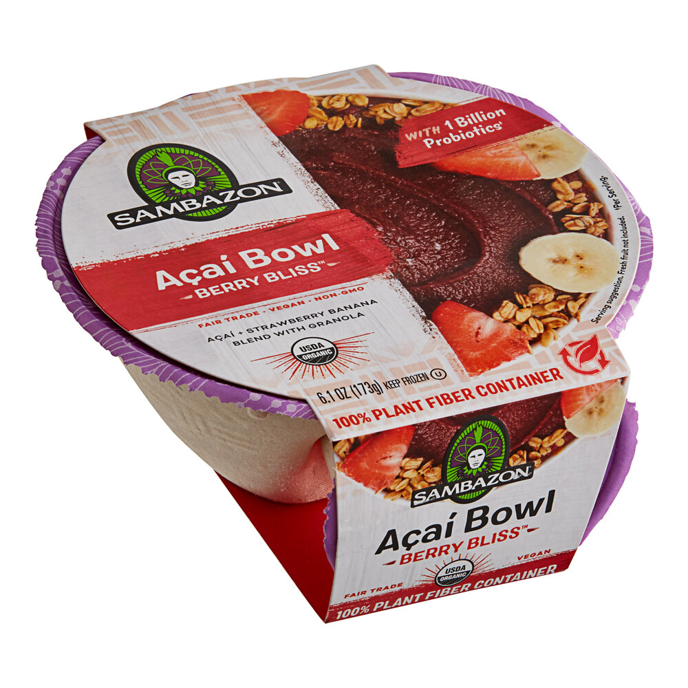 Sambazon Berry Bliss Organic Acai Bowl 6.1 oz. - 8/Case