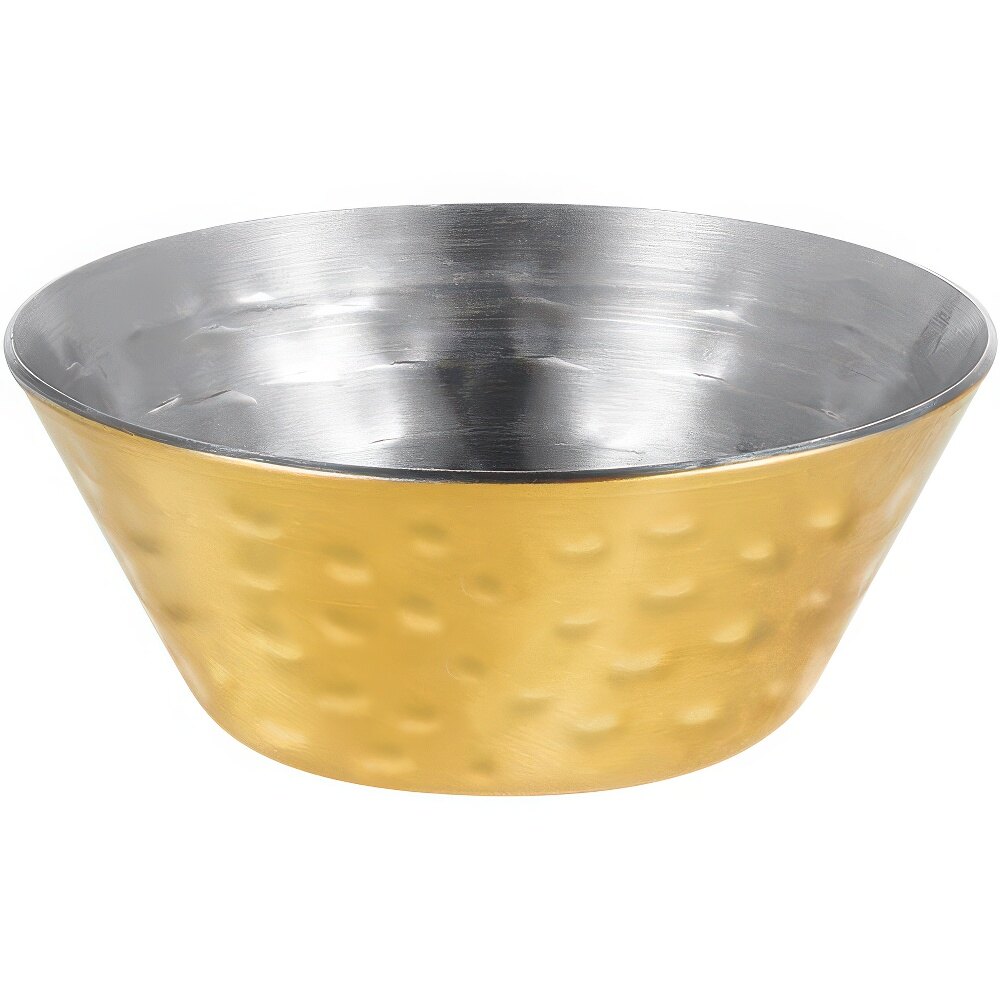 American Metalcraft 1.5 oz. Round Hammered Gold Stainless Steel Sauce ...