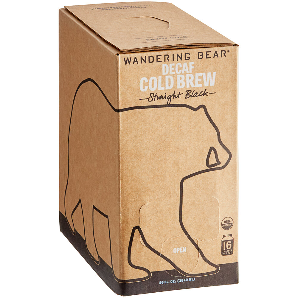 Wandering Bear Bag in Box Organic Straight Black Decaf Cold Brew Coffee ...