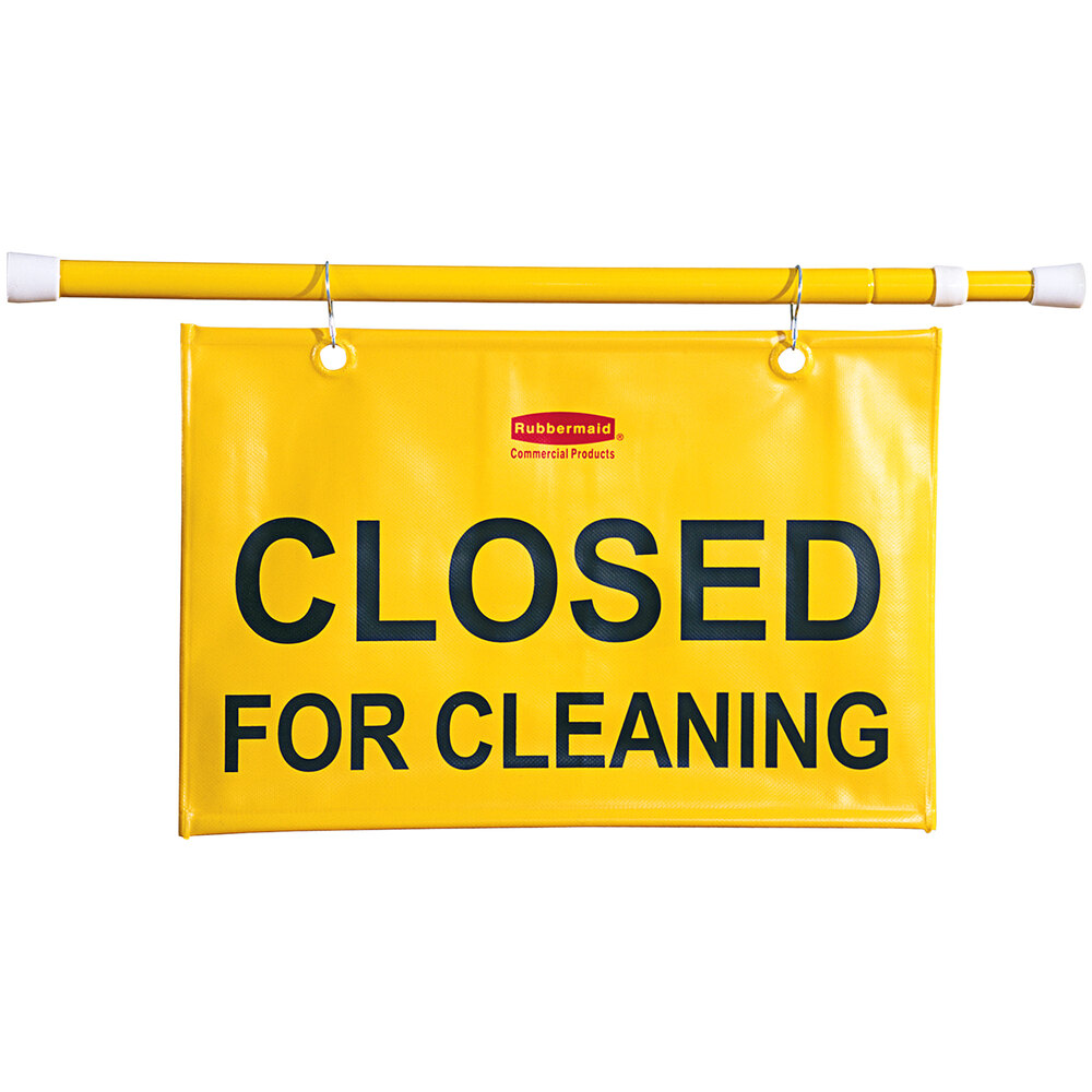 Rubbermaid® FG9S1500YEL Yellow "Closed for Cleaning" Hanging Doorway ...