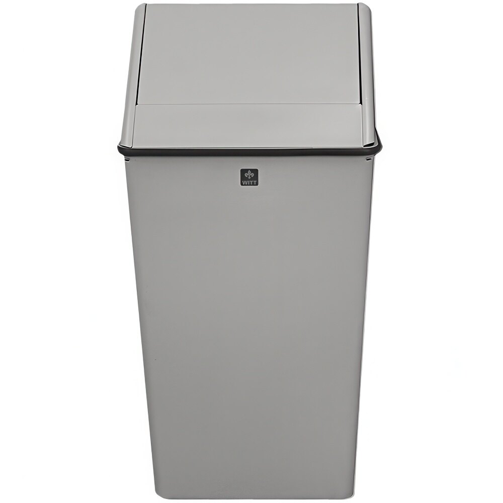 Witt Industries 1311HTSL 13 Gallon Slate Gray Steel Decorative Trash ...