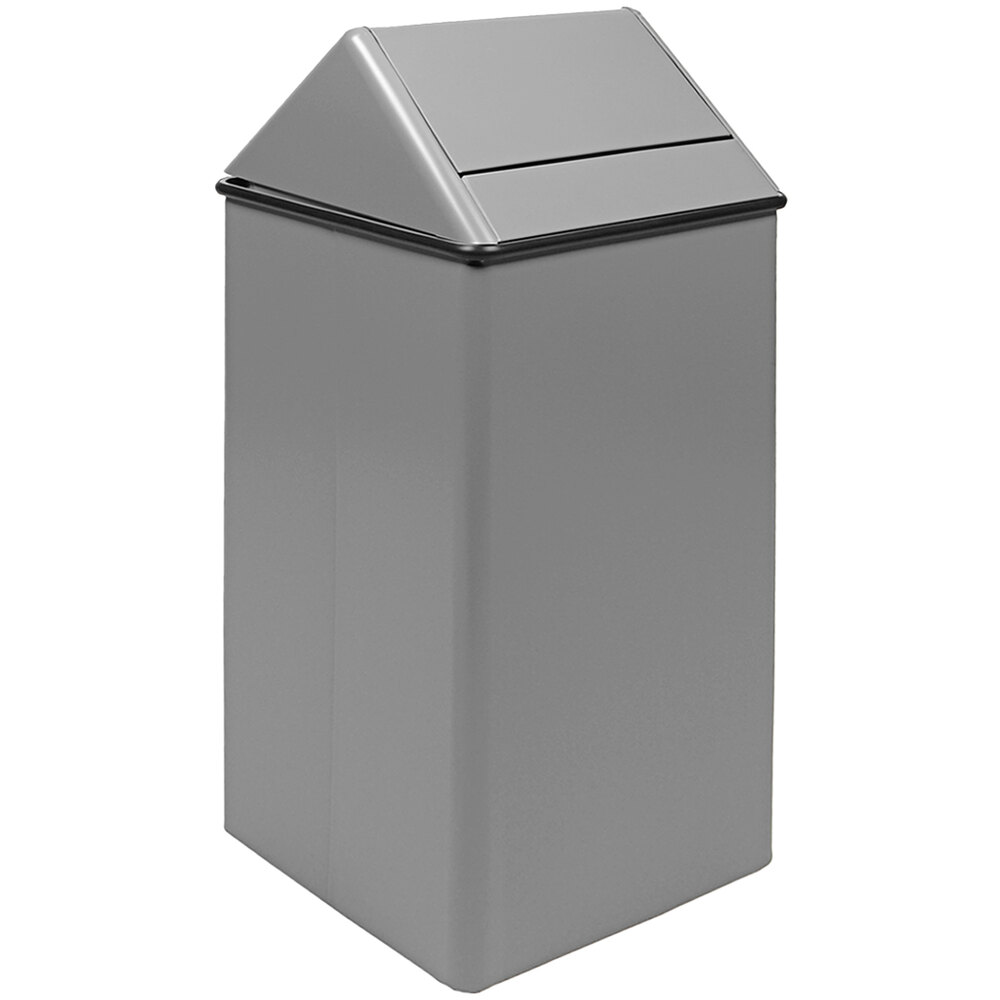 Witt Industries 1511HTSL 36 Gallon Slate Gray Steel Decorative Trash ...
