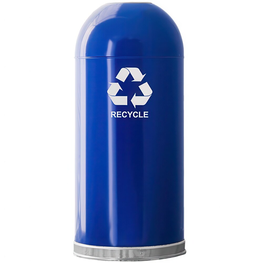 Witt Industries 415DTBL-R 15 Gallon Blue Steel Round Indoor Decorative ...