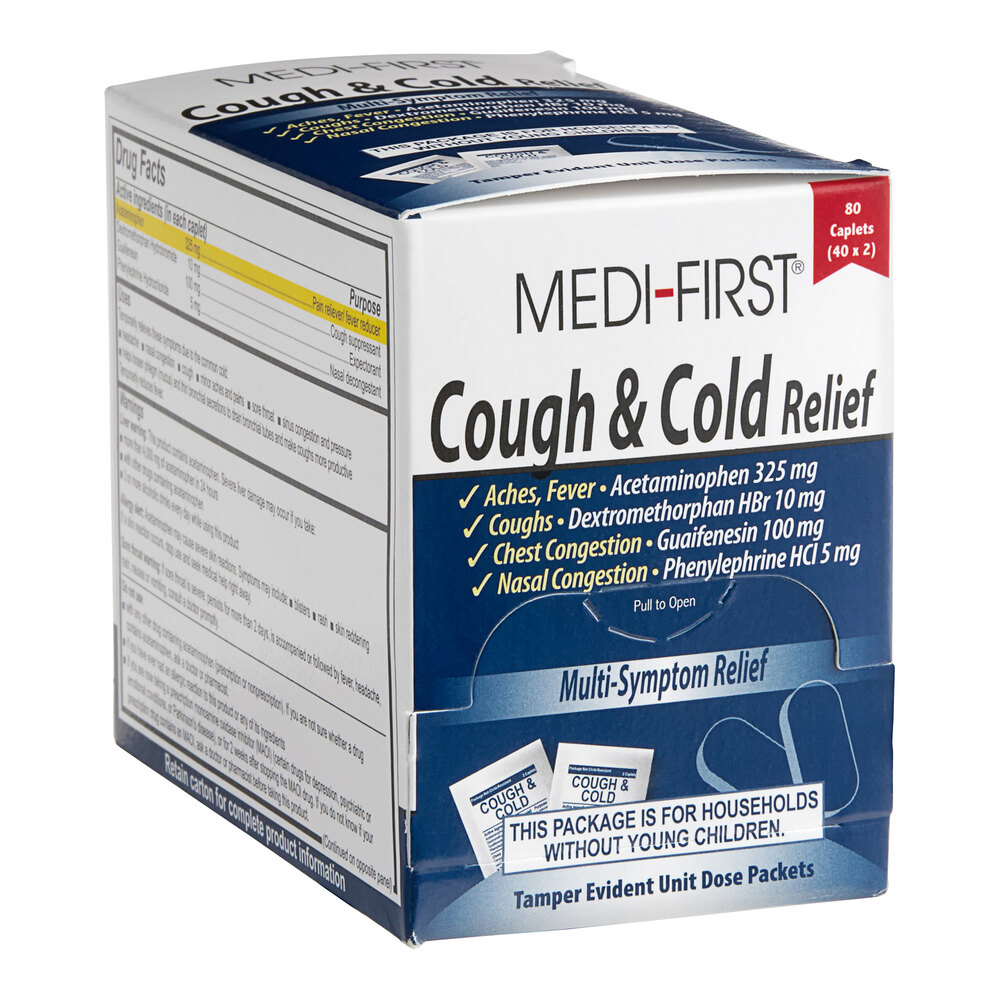 Medi-First 83580 Cough and Cold Relief Caplets - 80/Box