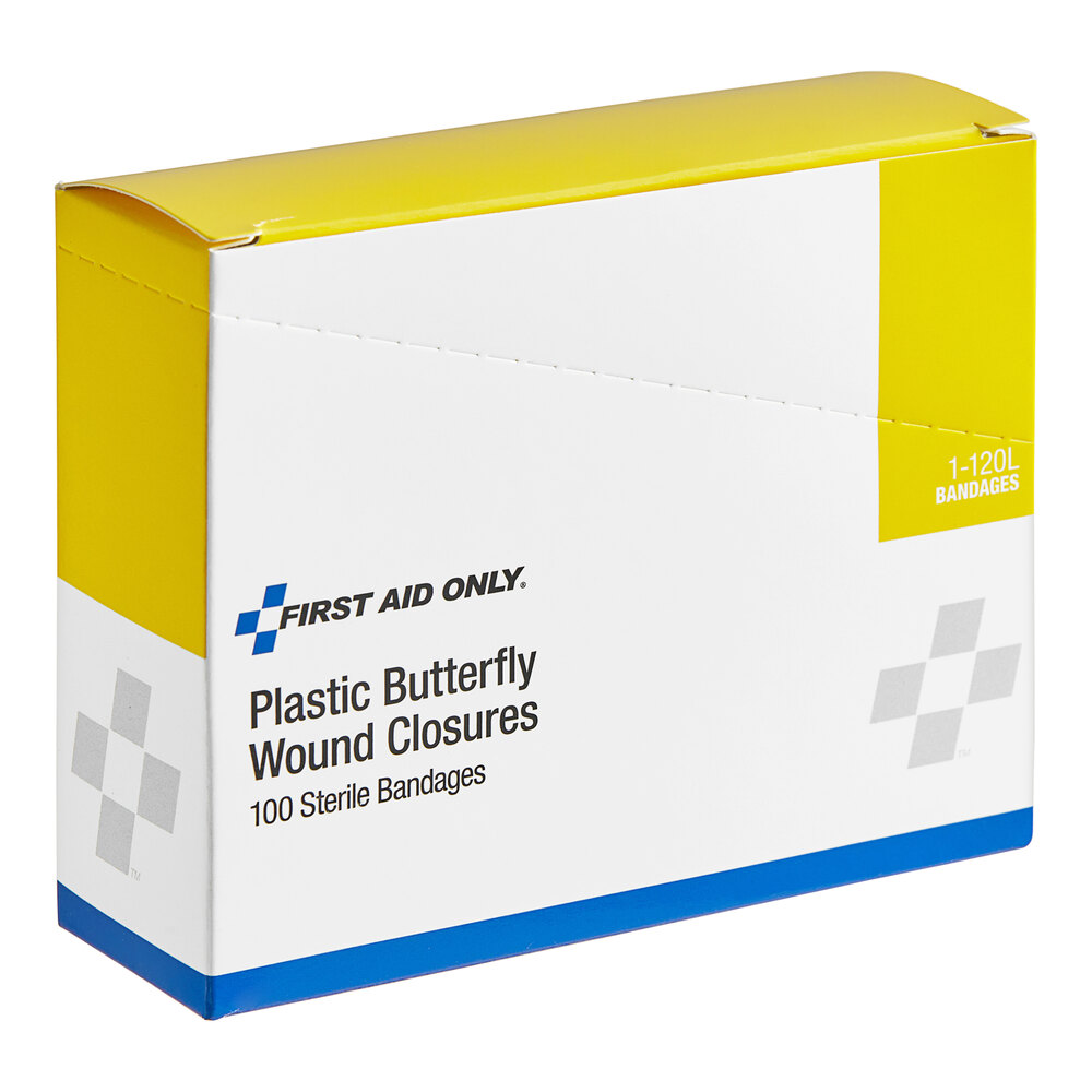 First Aid Only 1-120L Large Butterfly Closure - 100/Box