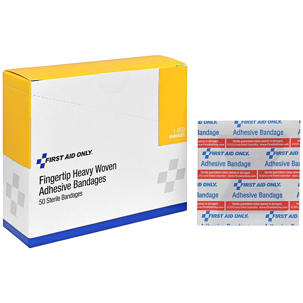 First Aid Only 1-950-001 Heavy Woven Fabric Fingertip Bandage - 50/Box