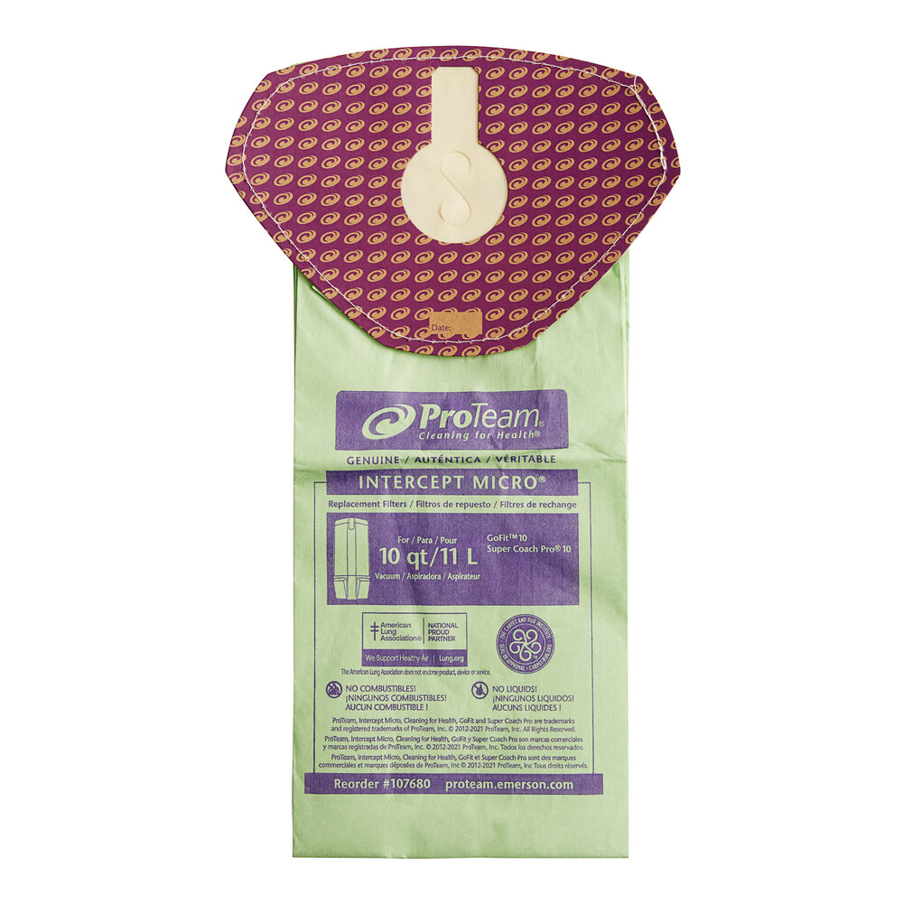 ProTeam 107680 10 Qt. Closed Collar Intercept Micro Filter Bag for ...