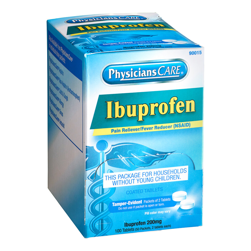 PhysiciansCare 90015-004 Ibuprofen Tablets - 100/Box