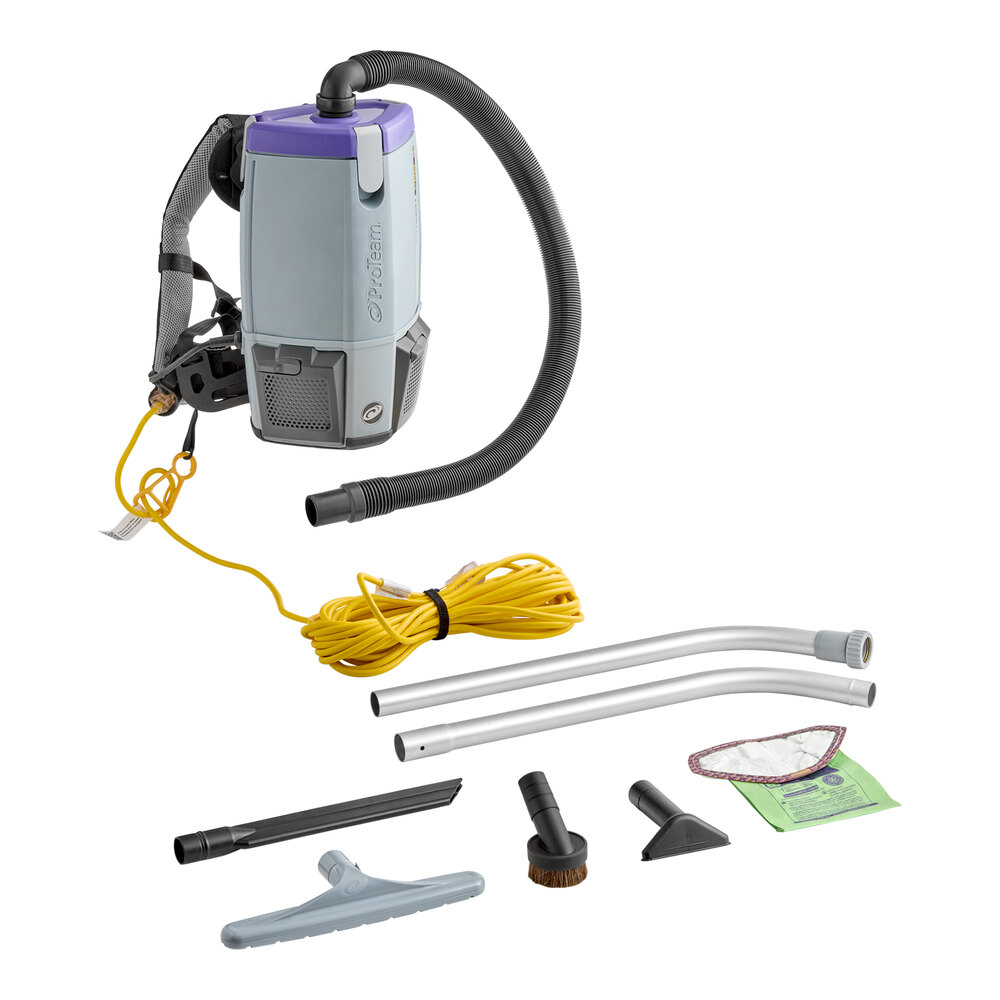 ProTeam 107307 Super Coach Pro 6 Qt. Backpack Vacuum with 107099 Xover ...